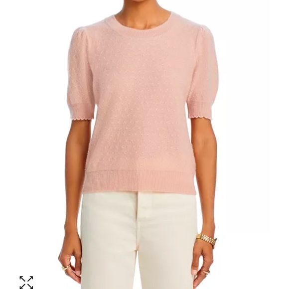 Frame Denim | Sweaters | Frame Pointelle Puff Sleeve Sweater In Peony 0 ...